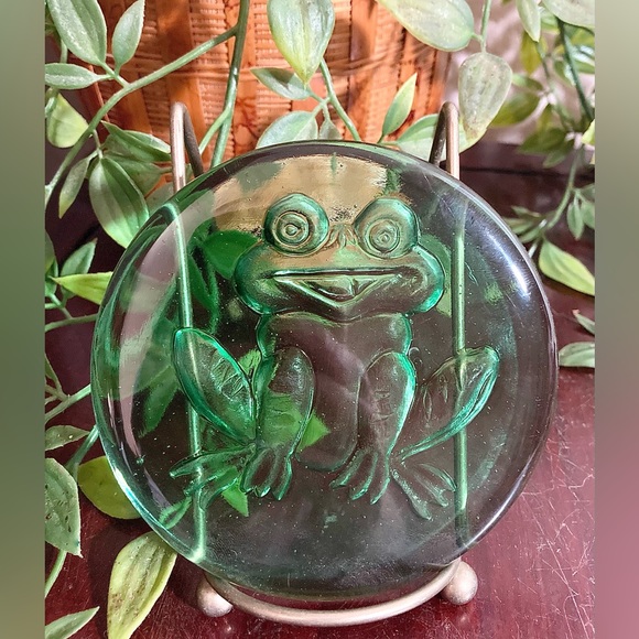 federal glass | Accents | Vtg Green Federal Glass Frog Paperweight ...